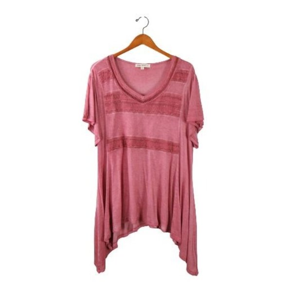 Indigo Thread Co | Tops | New Indigo Thread Co Lace Detail Vneck Short ...
